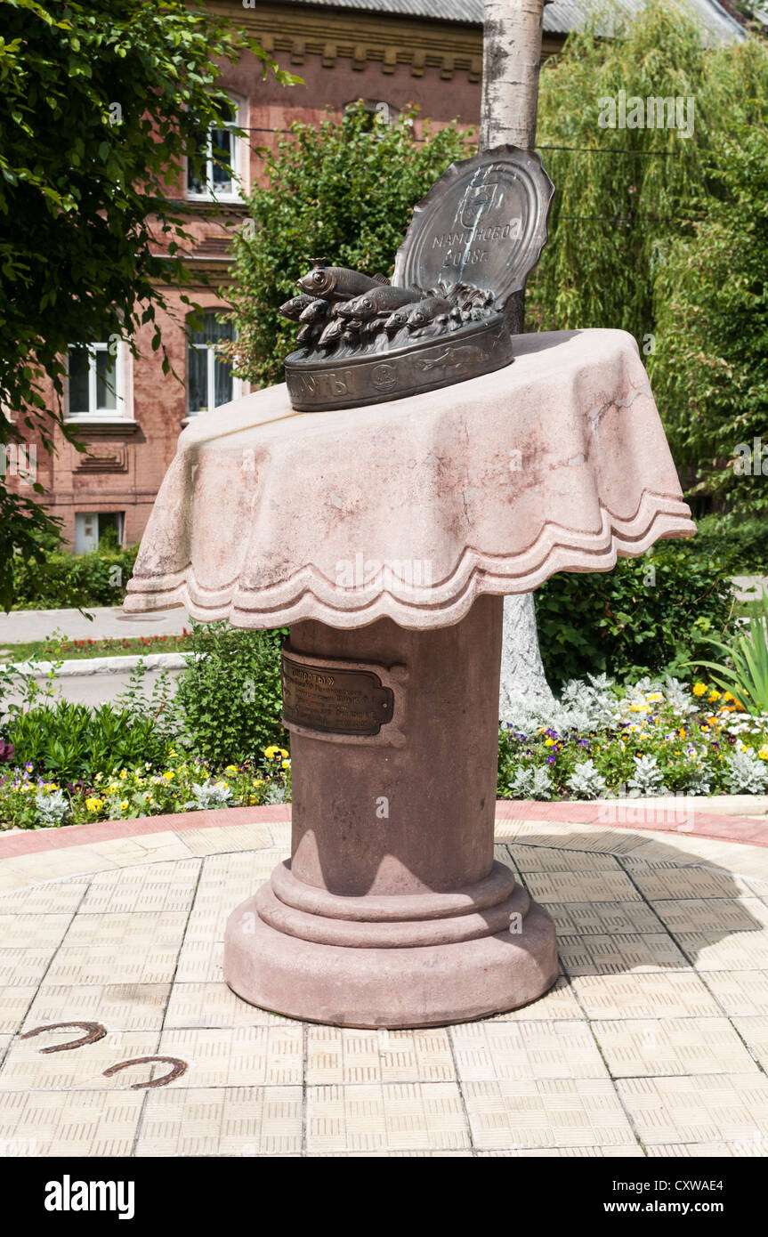 Monument to sprats in Mamonovo. Kaliningrad region. Russia Stock Photo ...