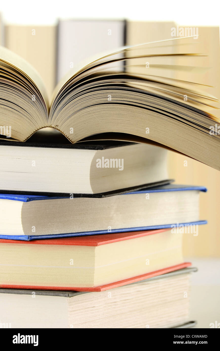 Composition with books on the table Stock Photo - Alamy