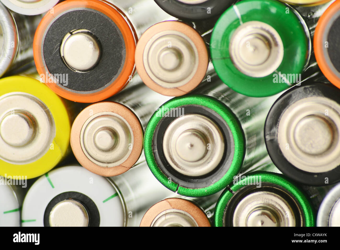 Composition with alkaline batteries Stock Photo - Alamy