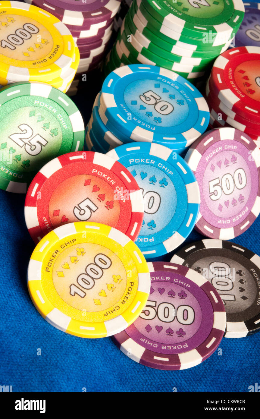 colorful poker chips Stock Photo - Alamy