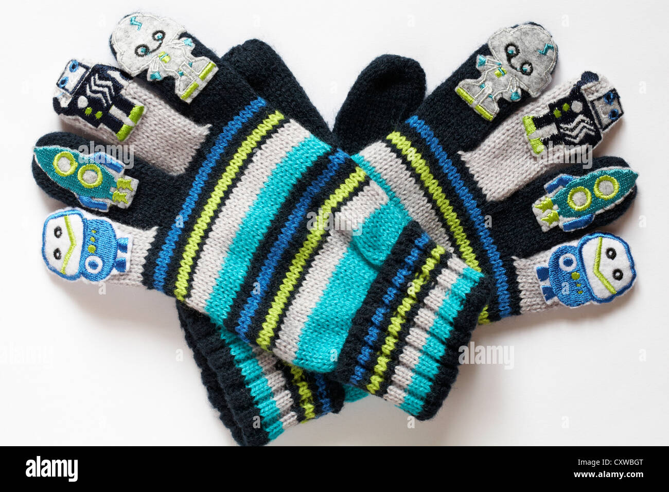 pair of children's gloves isolated on white background Stock Photo - Alamy
