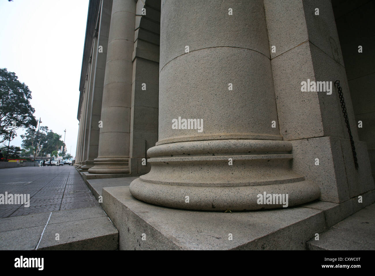 Stone Pillars outside the stone building Stock Photo - Alamy