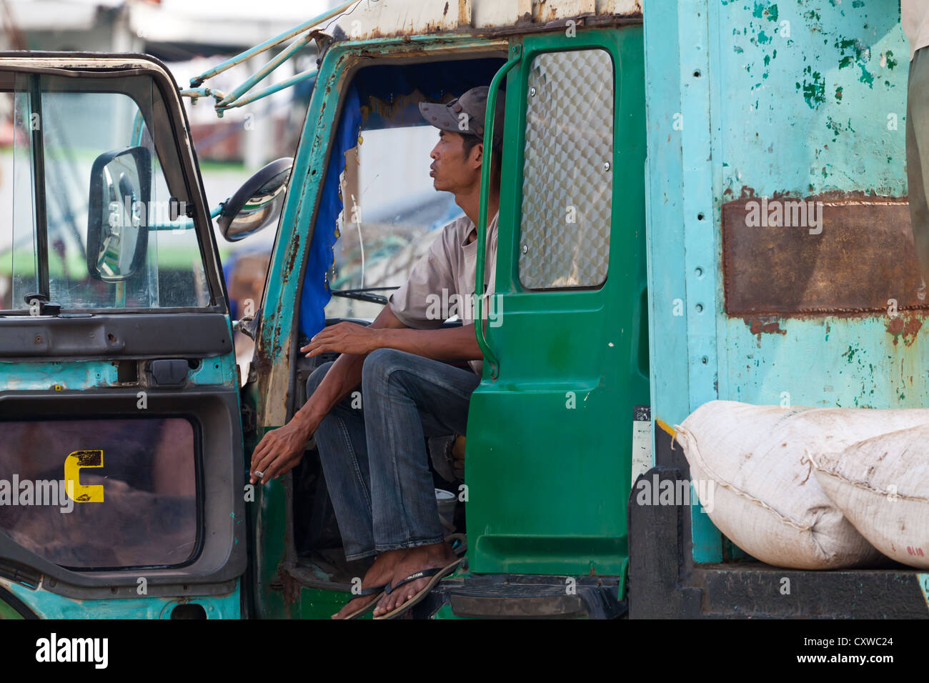 Driver having a break hi-res stock photography and images - Alamy
