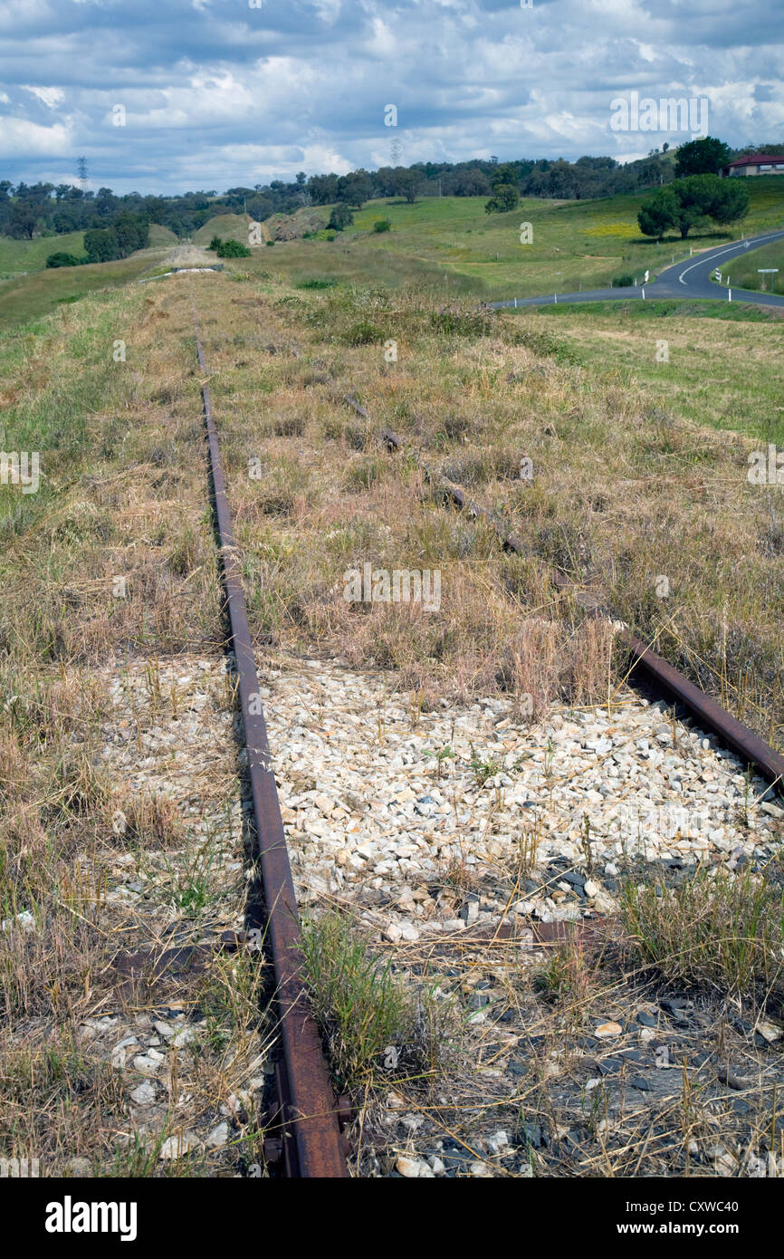 overgrown and disused railway line in the New South Wales countryside ...