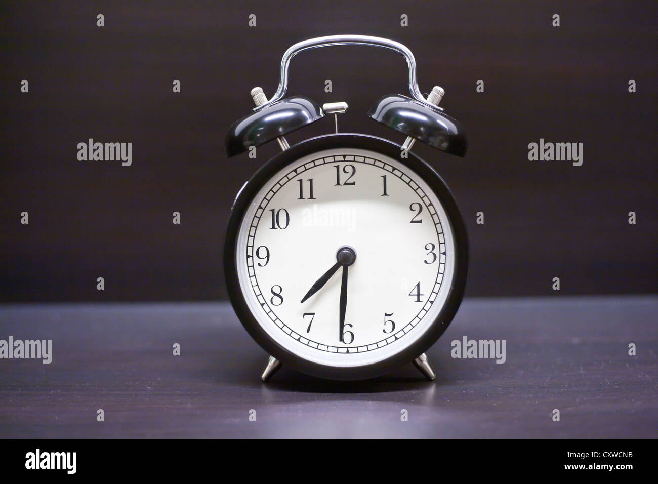 Black alarm clock Stock Photo - Alamy