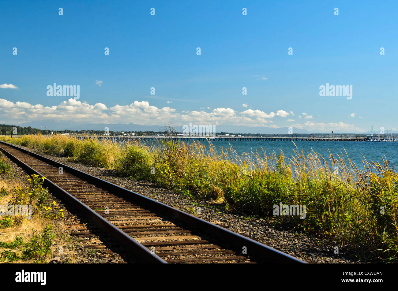 Rail By Water Stock Photo - Alamy