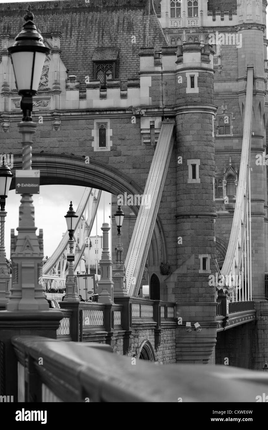 Tower bridge part view Black and White Stock Photos & Images - Alamy