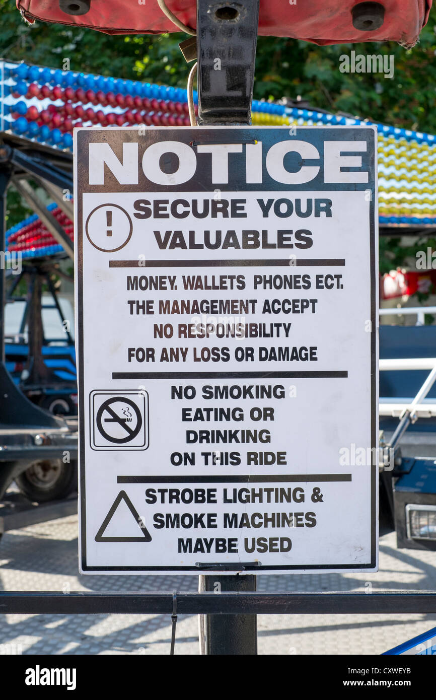 Health and safety notice hi-res stock photography and images - Alamy