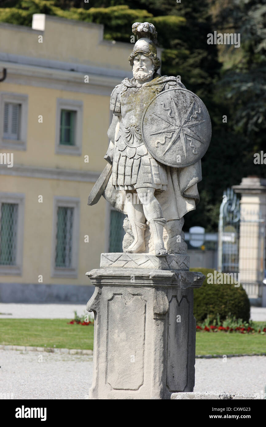 marble statue, lake Como, Villa Olmo, Como, lake, Italy, photoarkive ...