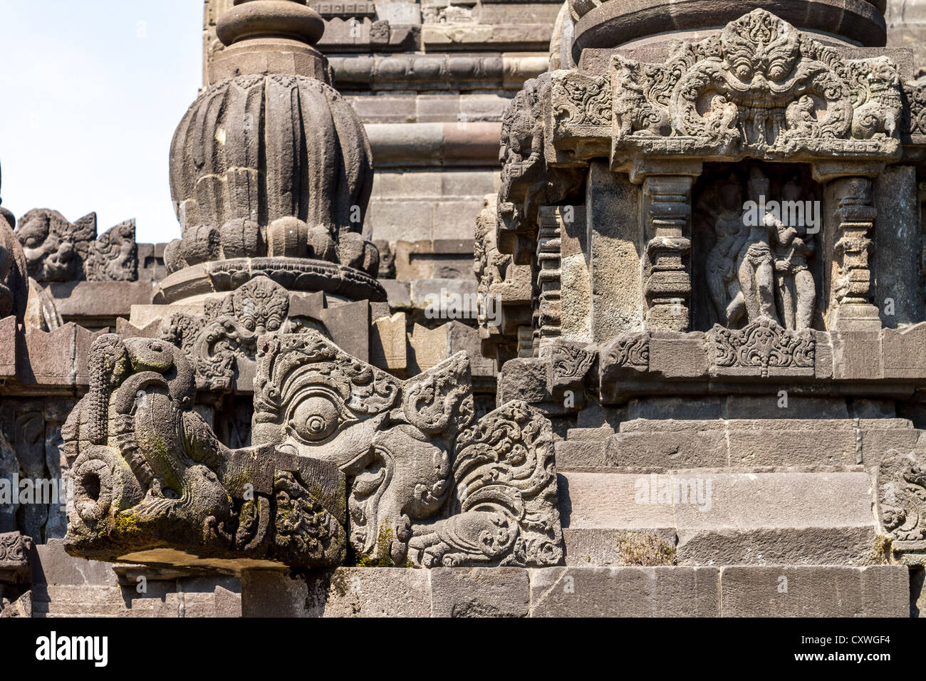 Bas-reliefs in Prambanan temple near Yogyakarta on Java island ...