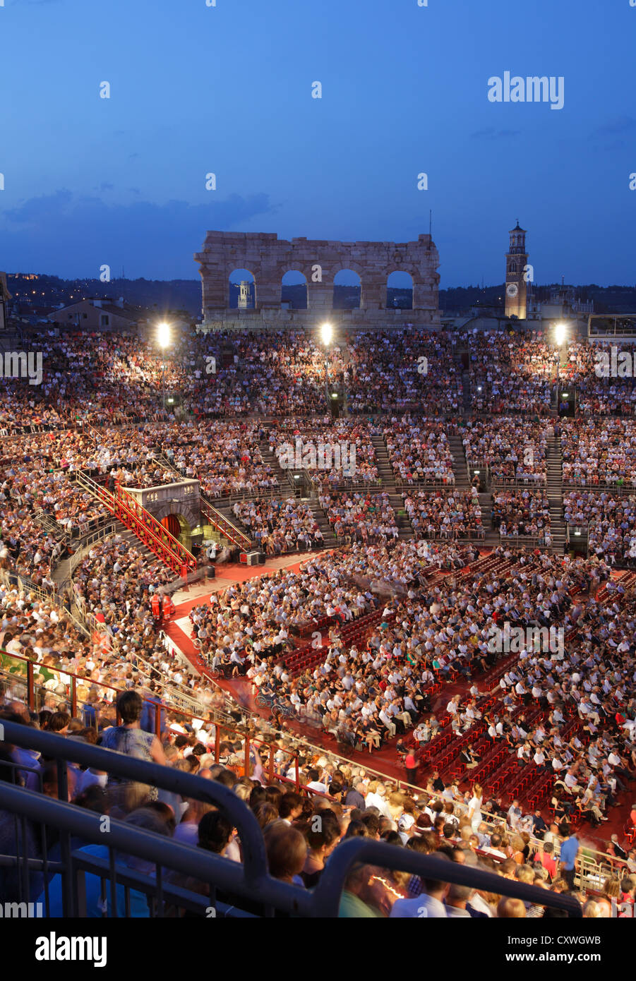 The Arena during the opera performance, Verona, Italy Stock Photo - Alamy