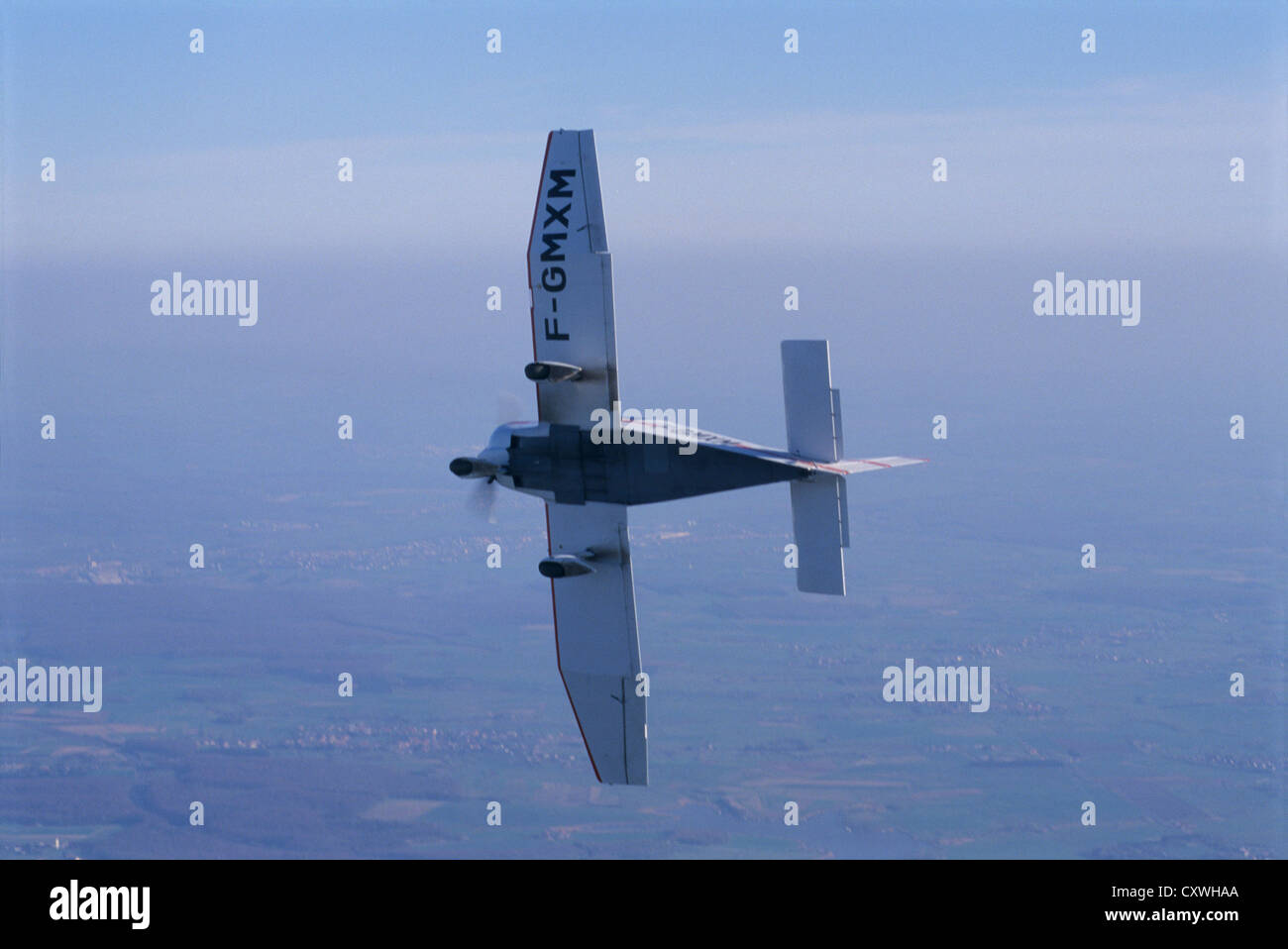 French plane Robin DR400-120 doing a strong turn, France Stock Photo ...
