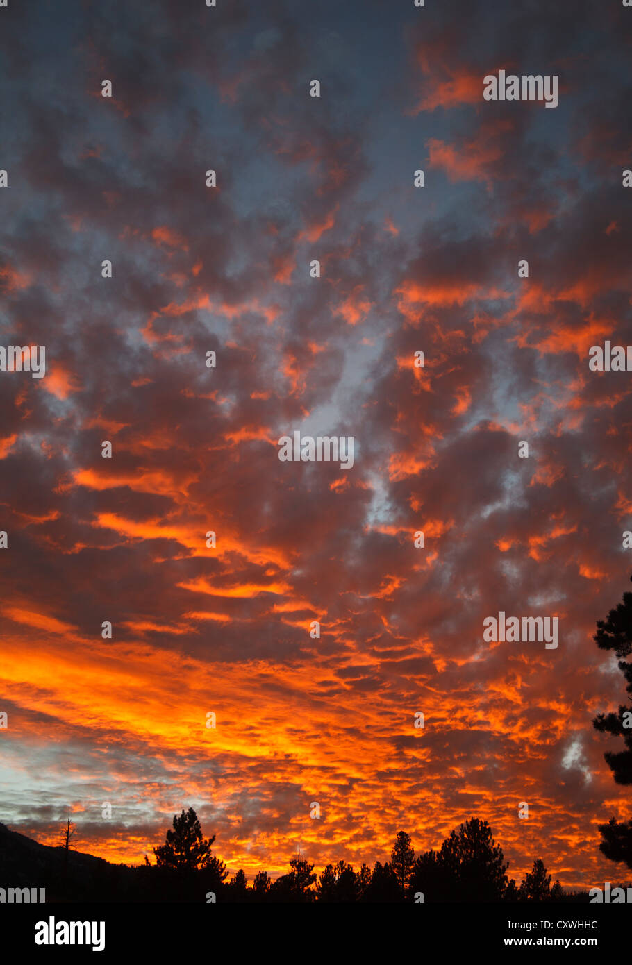 Fiery sunset in Mammoth Lakes in Northern California Stock Photo - Alamy