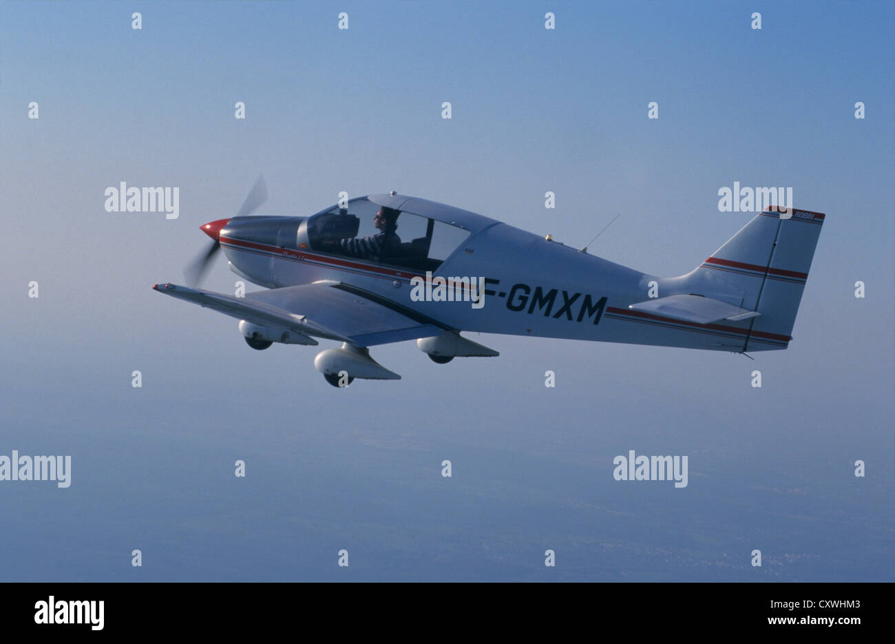 French plane Robin DR400-120 in flight, France Stock Photo - Alamy