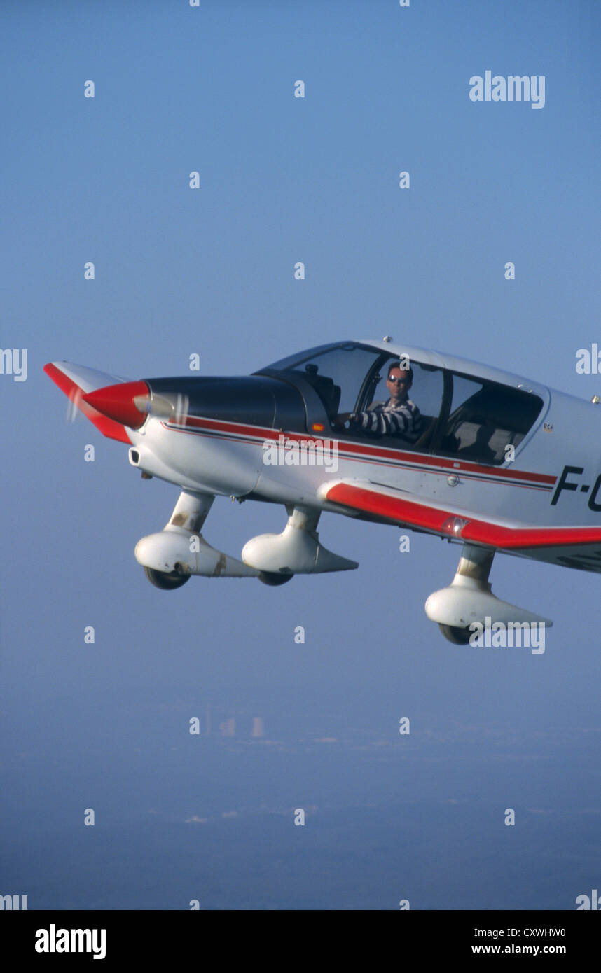 French plane Robin DR400-120 in flight, France Stock Photo - Alamy