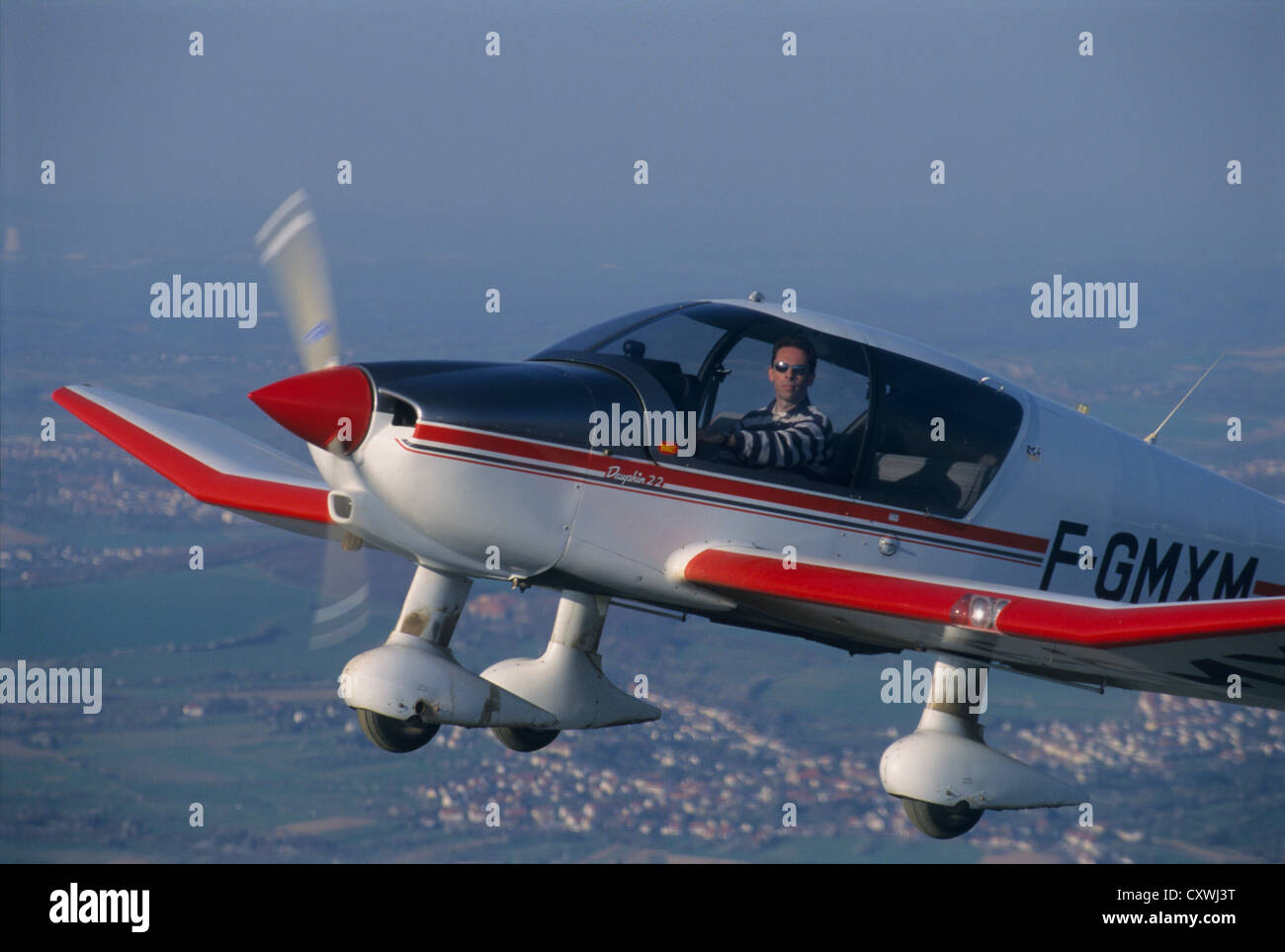 French plane Robin DR400-120 in flight, France Stock Photo - Alamy