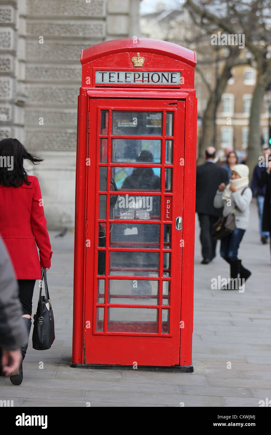 London, U.K. city, europe, phone box in busy street, photoarkive Stock ...