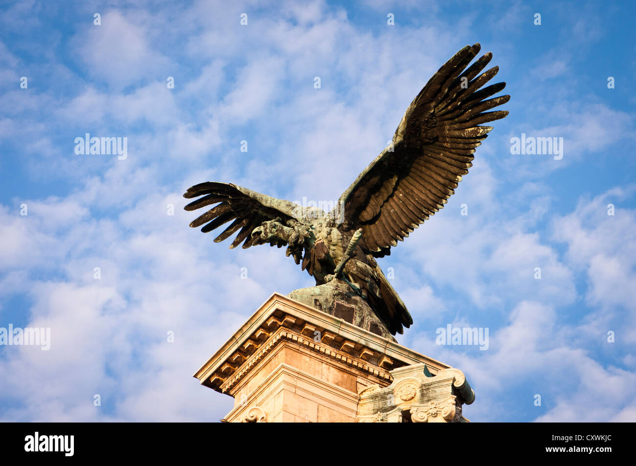 Dramatic statue of the Turul bird, Budapest Stock Photo - Alamy