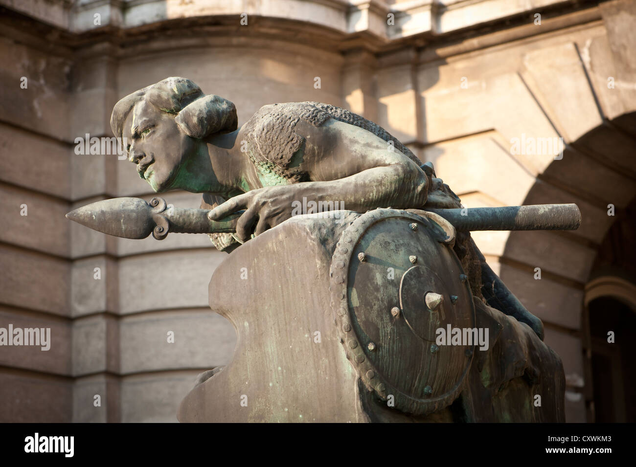 Statue of Csongor, Royal Palace grounds, Budapest Stock Photo - Alamy