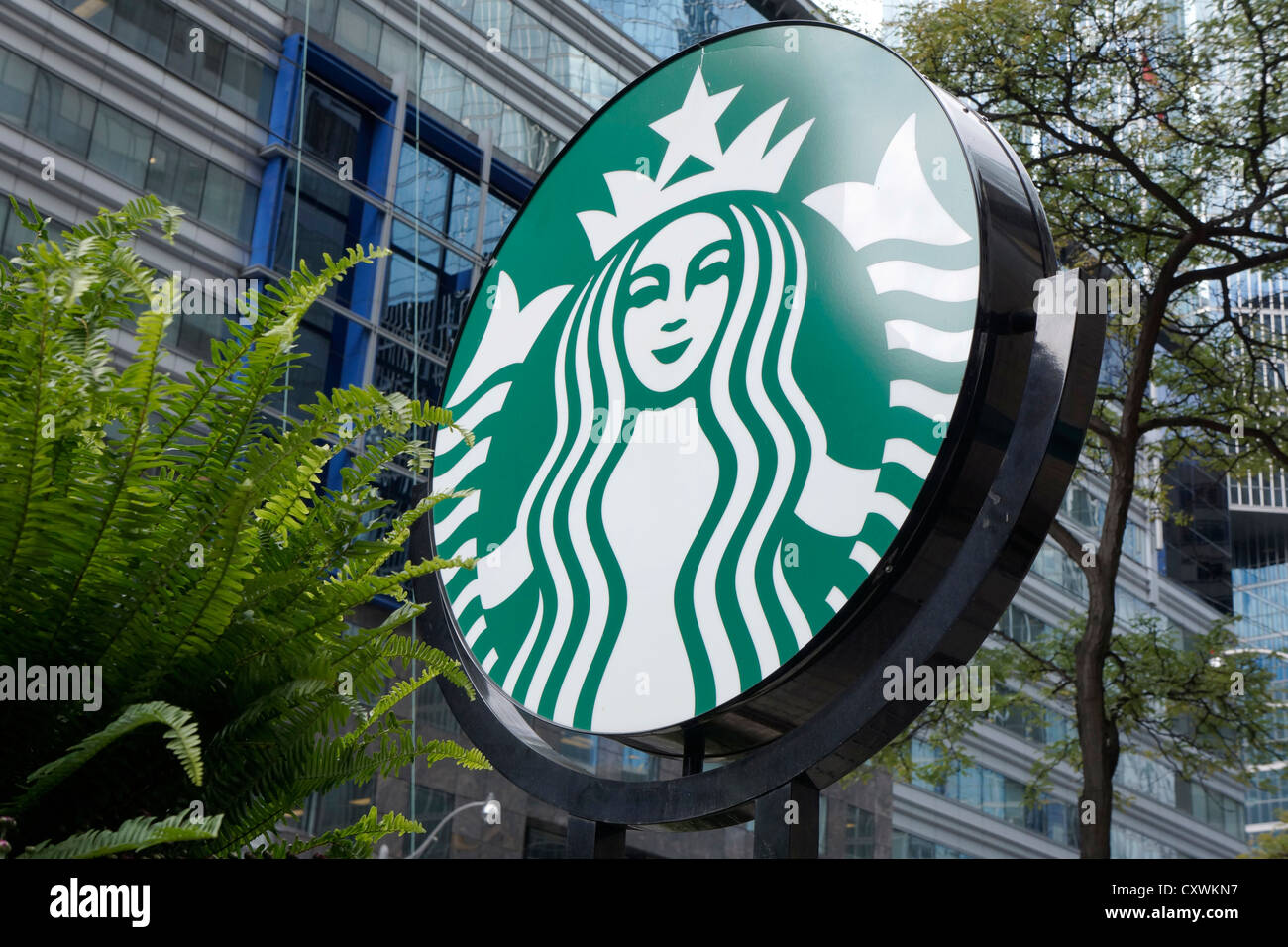 Starbucks Sign, Logo outside Stock Photo - Alamy