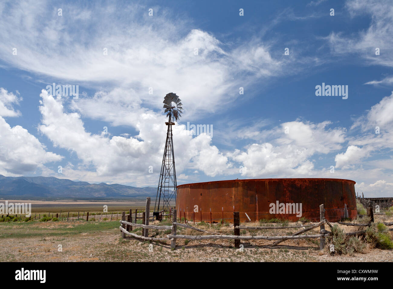 Windmill and water tank hi-res stock photography and images - Alamy