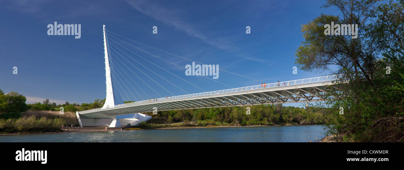 The Santiago Calatrava Sundial Bridge in Redding, California Stock ...