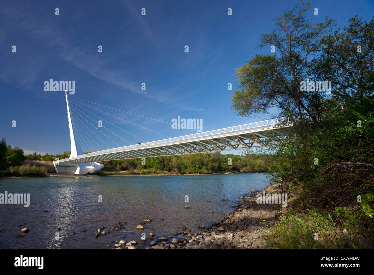 The Santiago Calatrava Sundial Bridge in Redding, California Stock ...