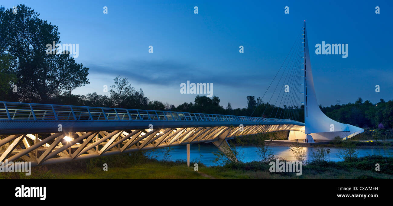 The Santiago Calatrava Sundial Bridge in Redding, California Stock ...