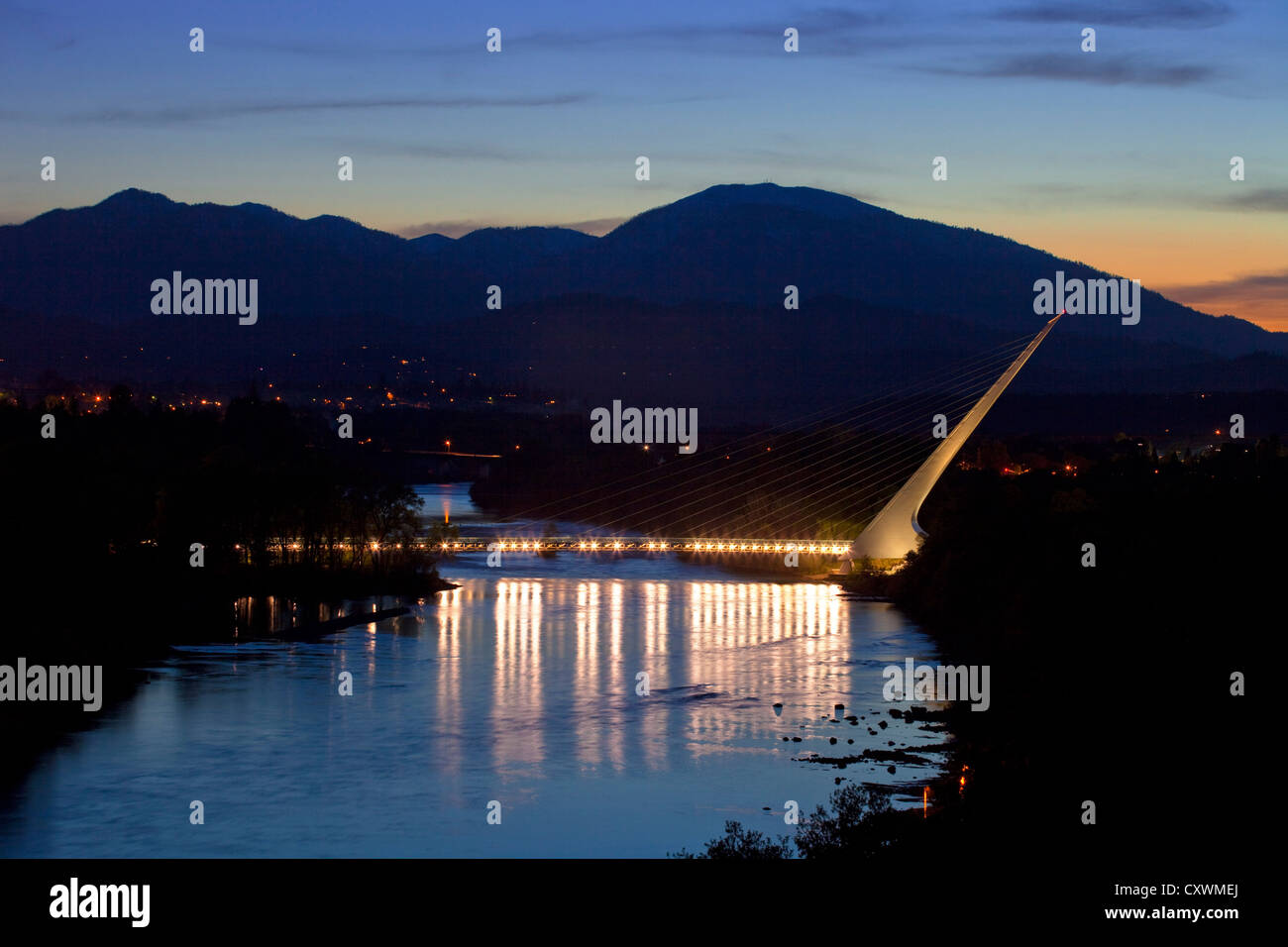 The Santiago Calatrava Sundial Bridge in Redding, California Stock ...