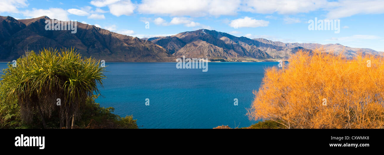 Panoramic View of Lake Hawea, South Island, New Zealand Stock Photo - Alamy