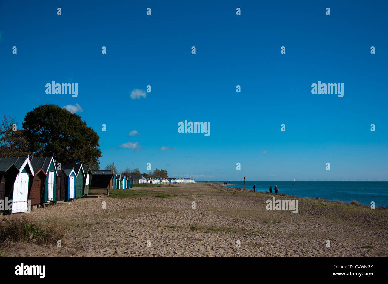 West Mersea and beach huts Stock Photo - Alamy