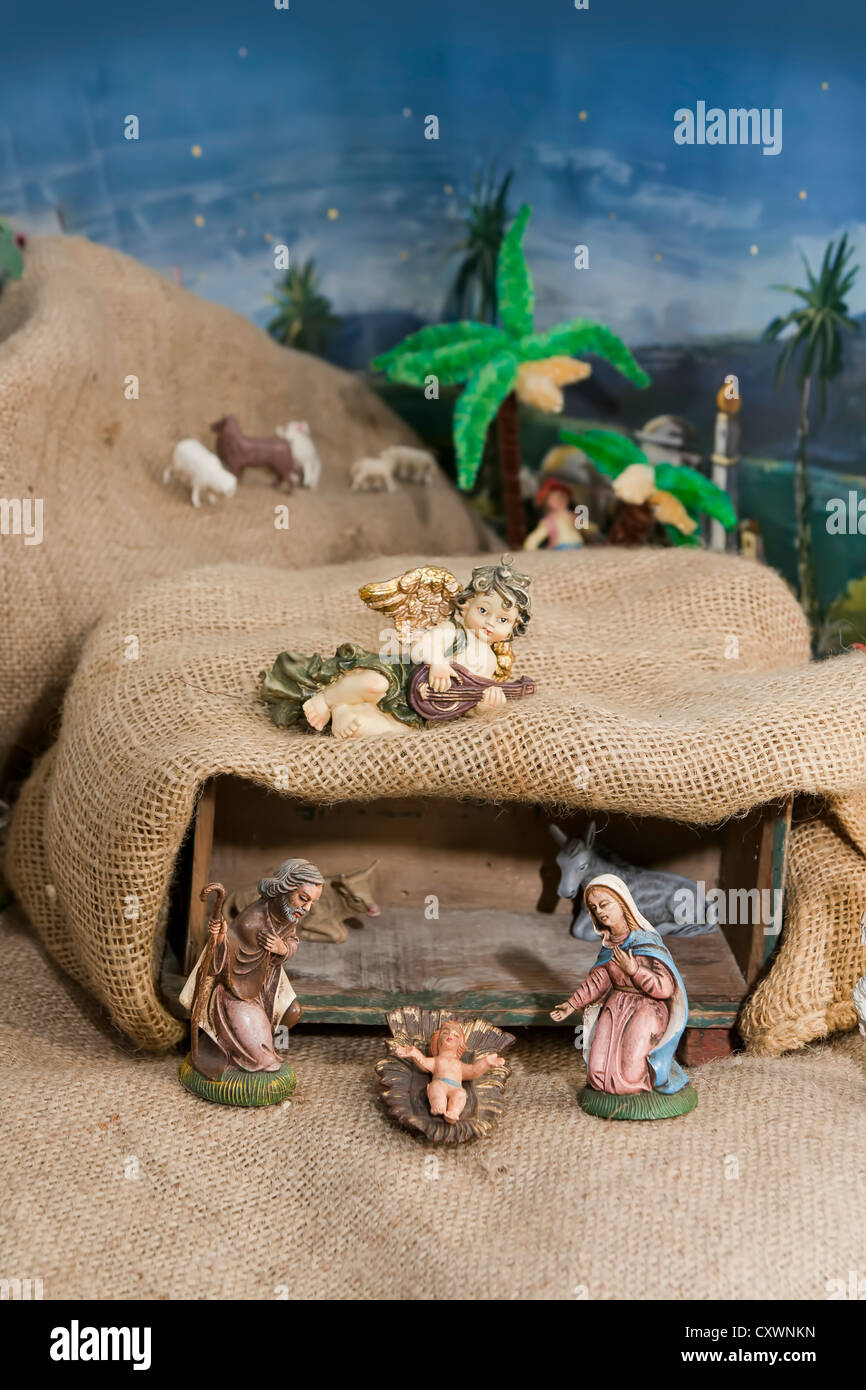 nativity scene, crèche, or crib, is a depiction of the birth of Jesus ...