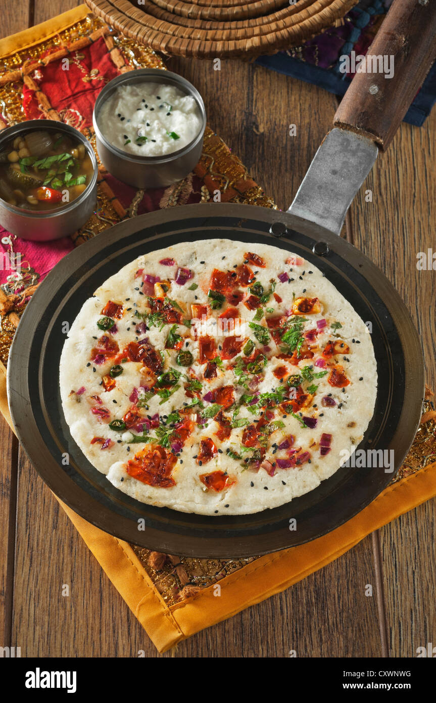 Uttapam South Indian vegetarian pancake Stock Photo - Alamy
