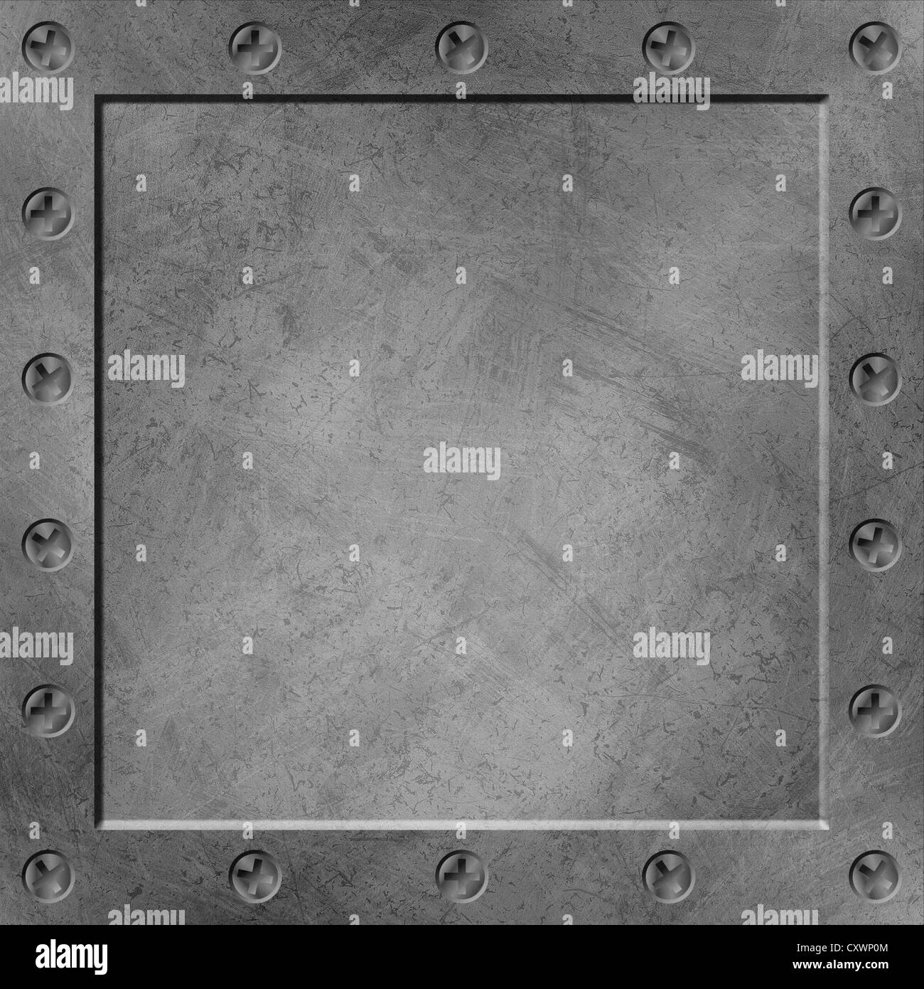 A Metal Background with Border of Screws Stock Photo - Alamy