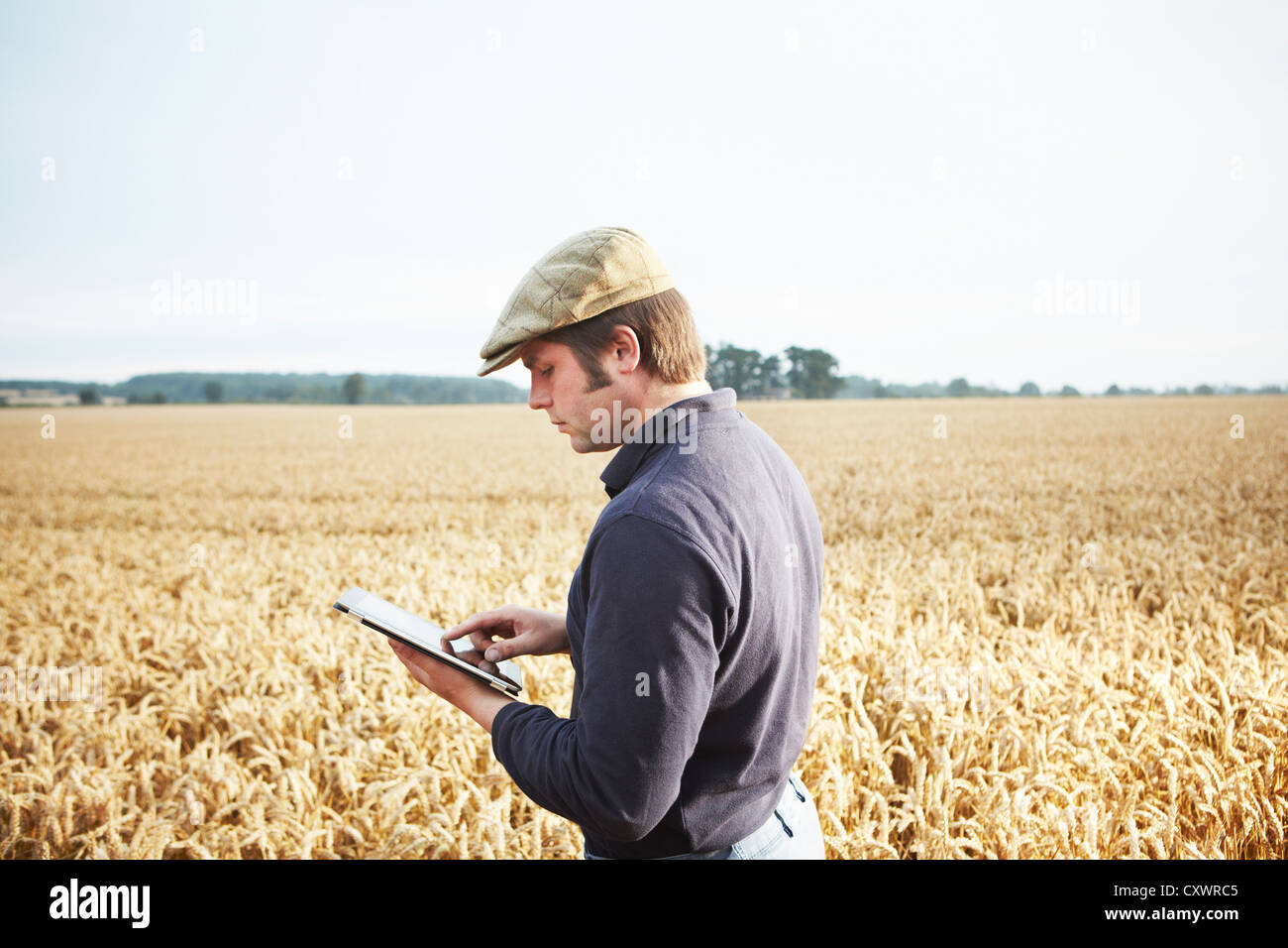 Farmer tablet england hi-res stock photography and images - Alamy