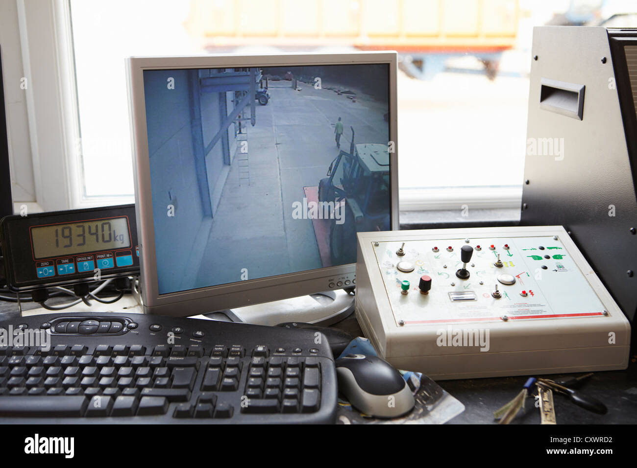 Computer displaying security camera Stock Photo - Alamy