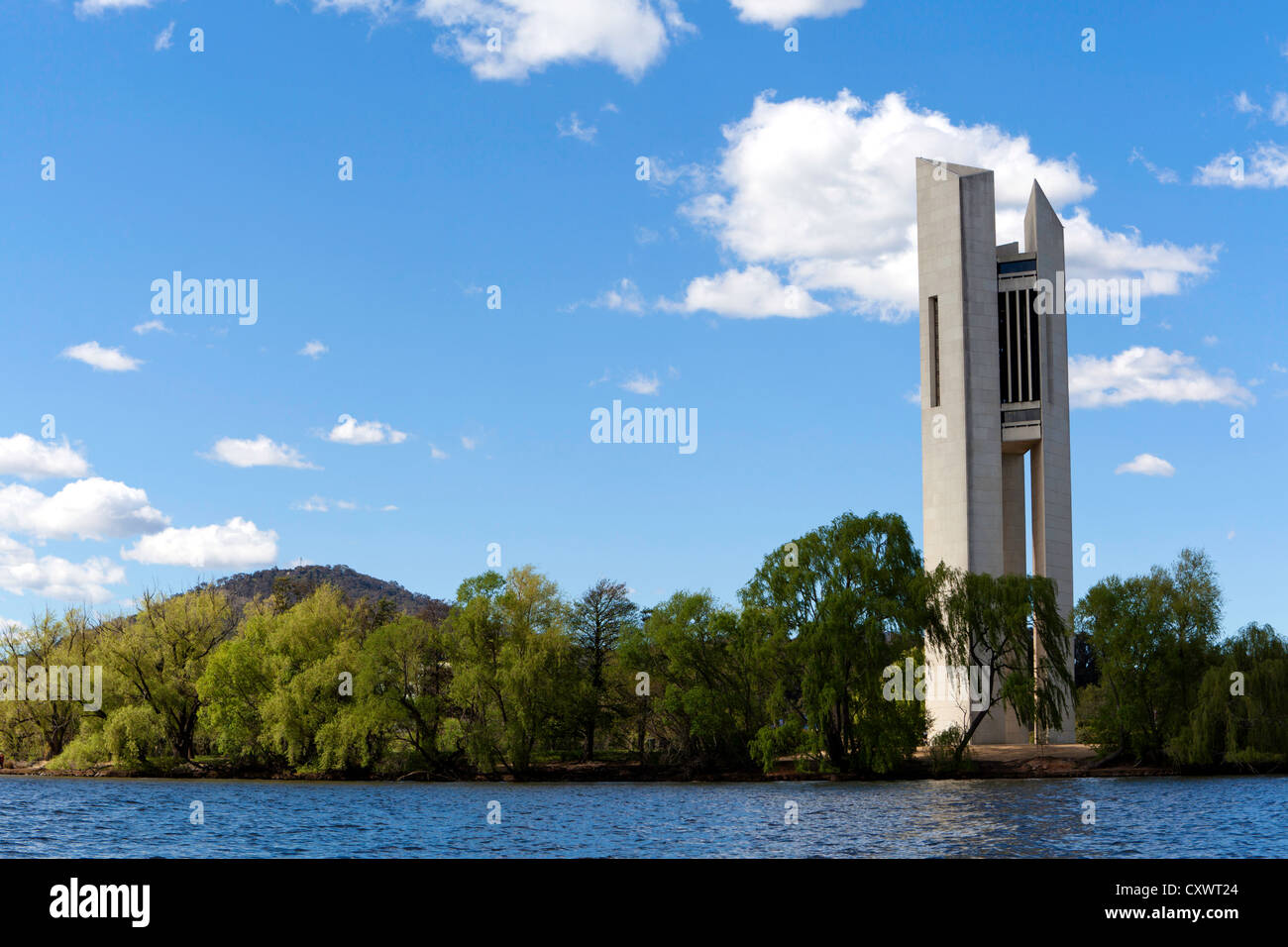 The National Carillon on Aspen Island, Canberra, Australia Stock Photo ...