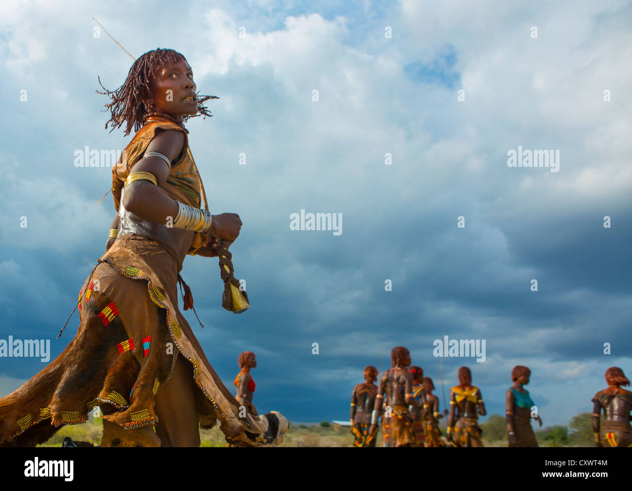 Hamar Tribe Woman During Bull Jumping Ceremony, Turmi, Omo Valley ...