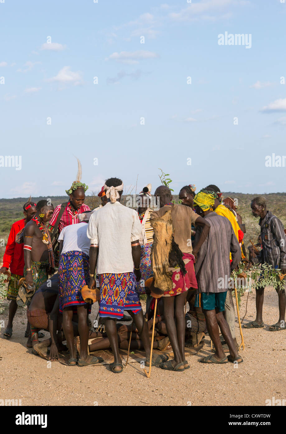 Hamar Tribe Men At Bull Jumping Ceremony, Turmi, Omo Valley, Ethiopia ...