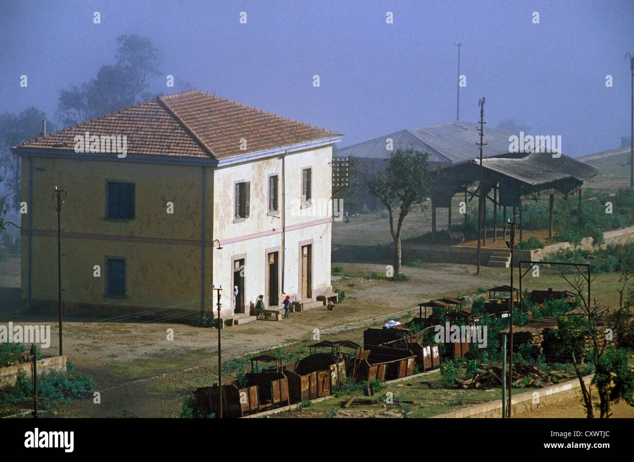 At Nefasit typical Italian style station architecture Stock Photo - Alamy