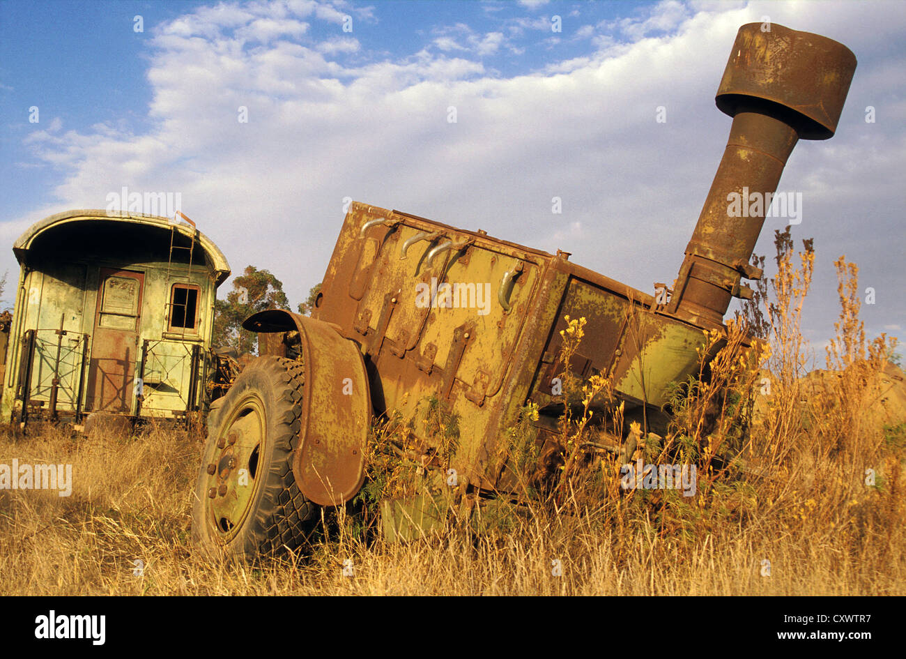 Military dump at Den Den in Asmara a third class wooden bodied balcony ...