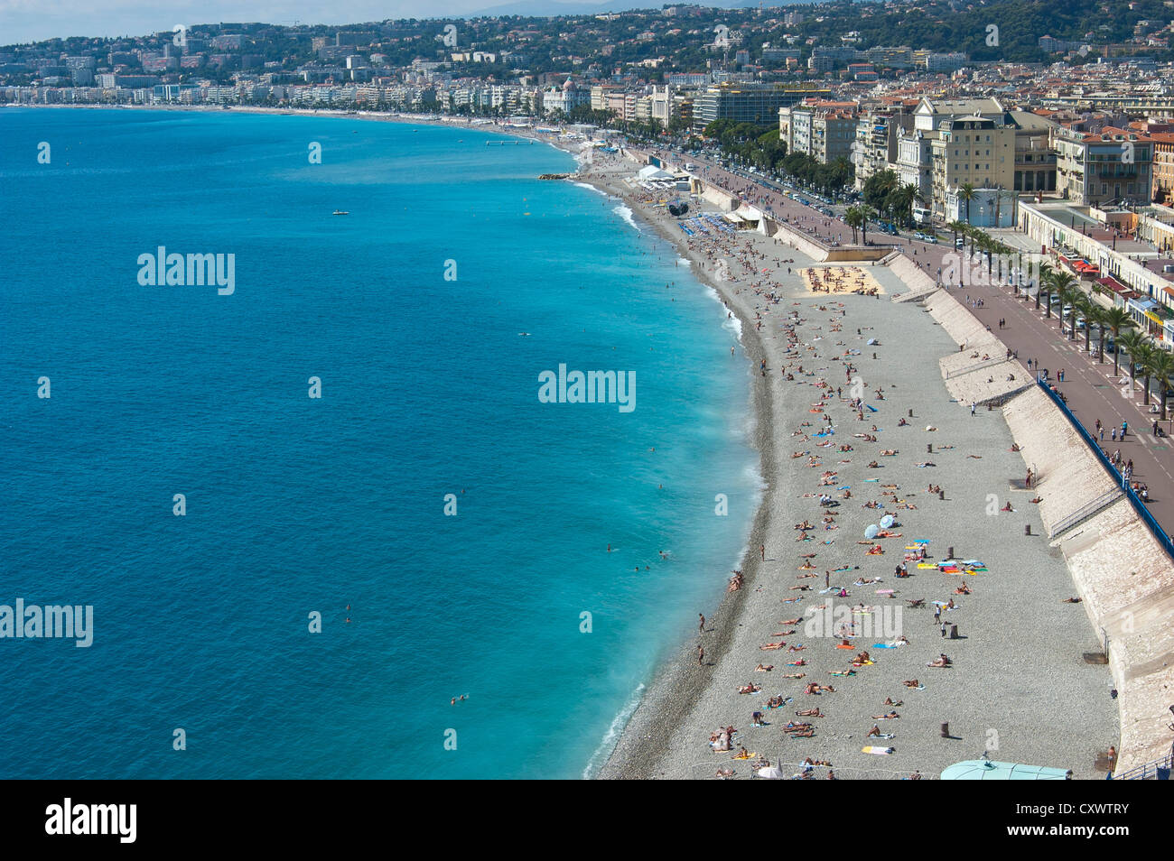 Beach scene of the Promenade des Anglais, Nice, France Stock Photo - Alamy