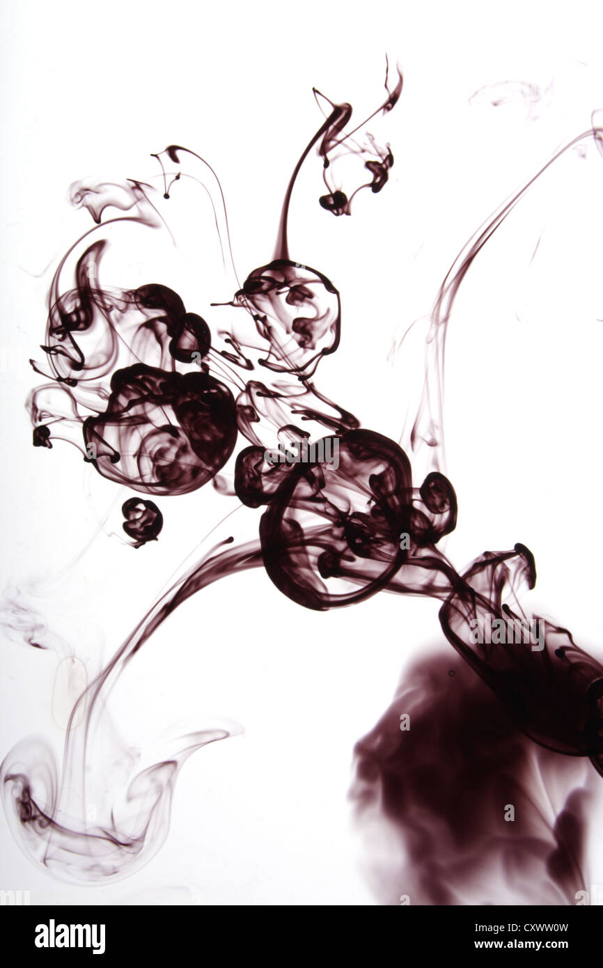 smoke wave, ink in water abstract background Stock Photo - Alamy