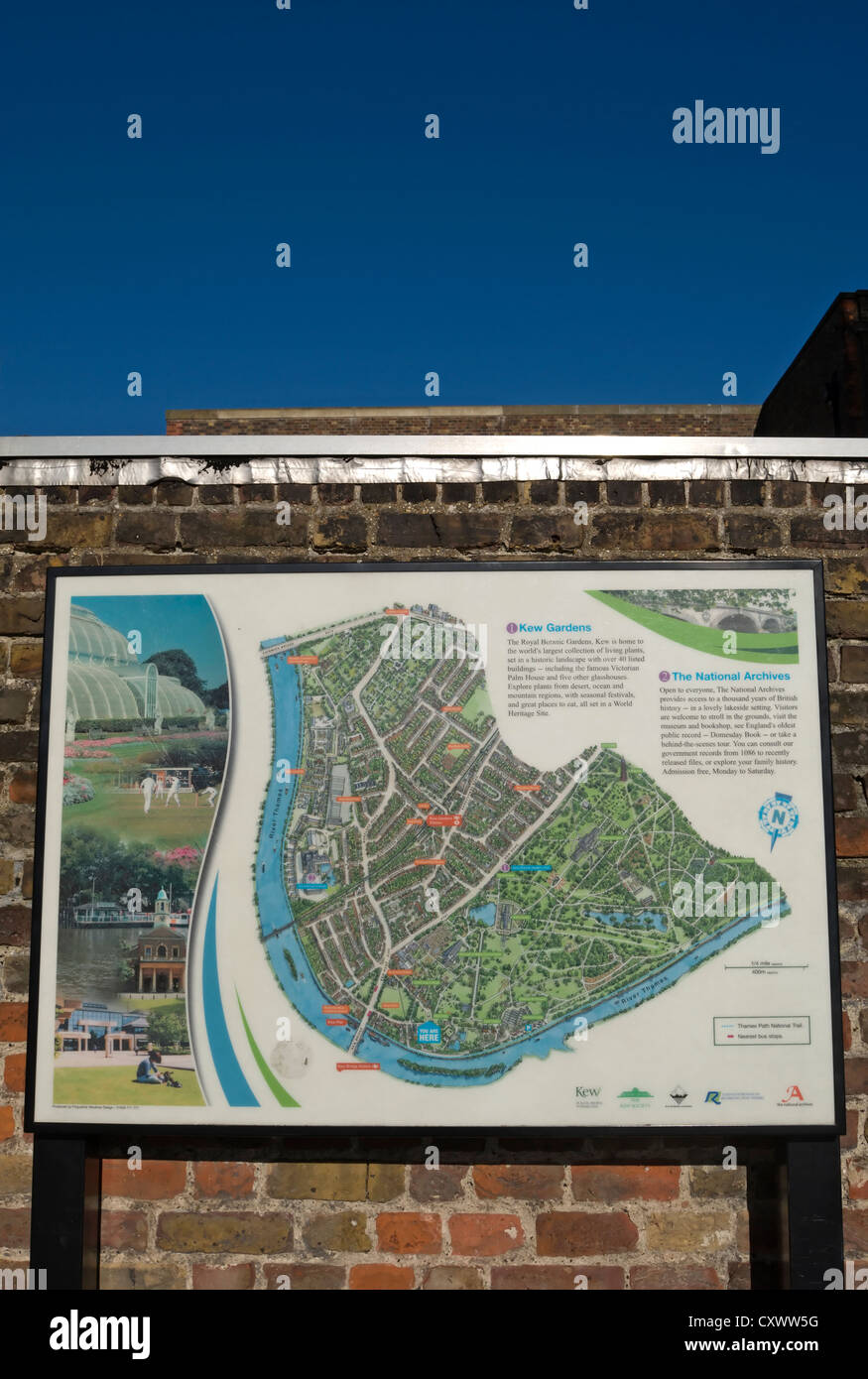 pictorial map of kew showing points of interest such as kew gardens and ...