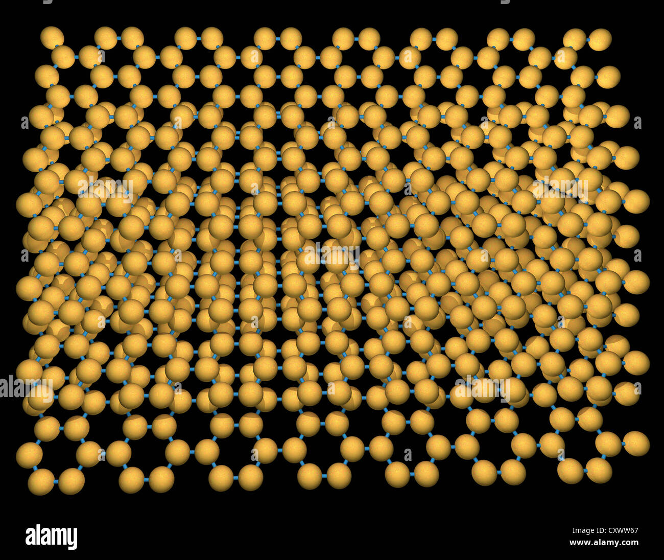 Molecular model of 4 stacked layers of graphene Stock Photo - Alamy