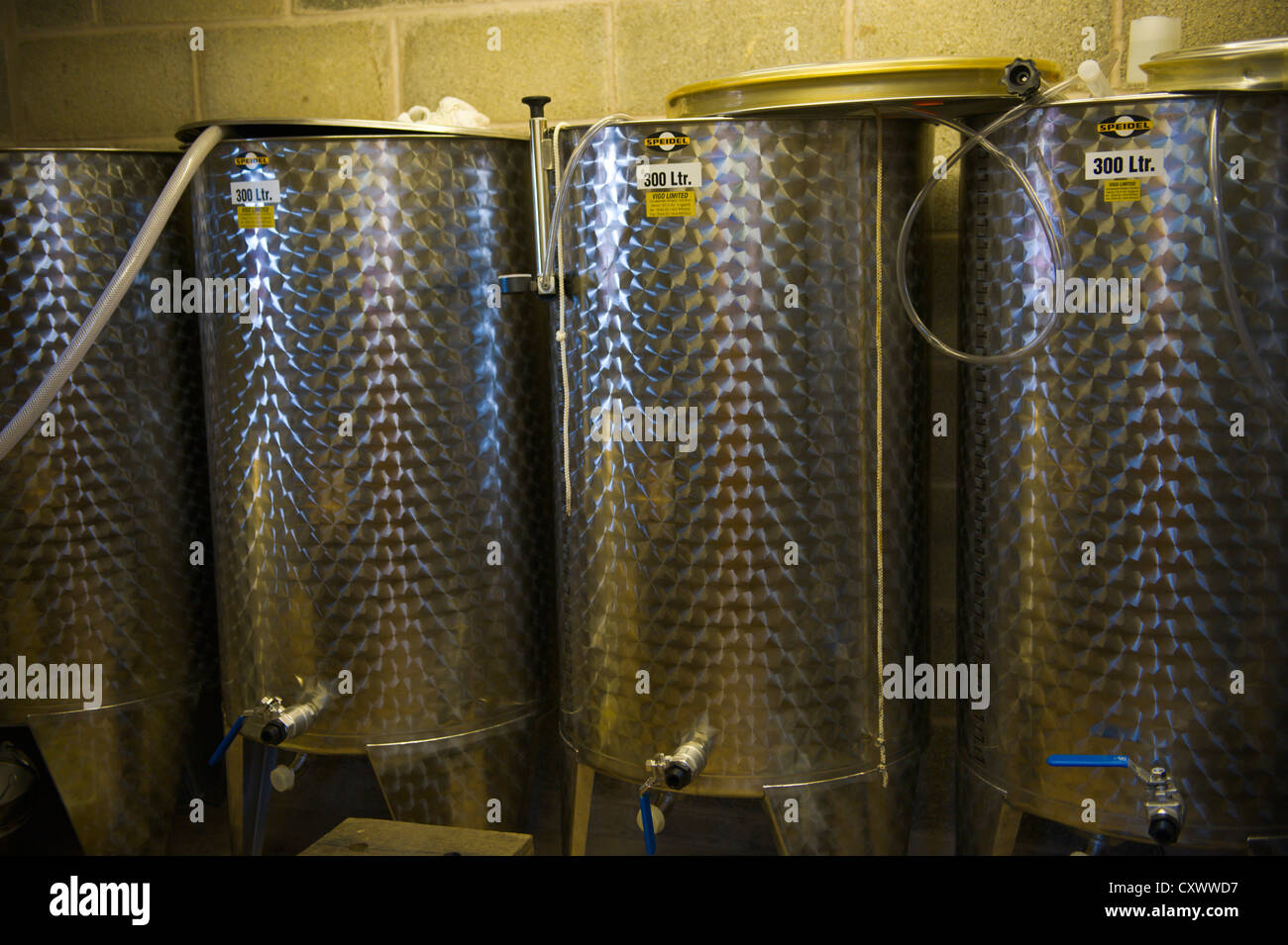 Cider fermenting vats at Greggs Pit Much Marcle Herefordshire England ...