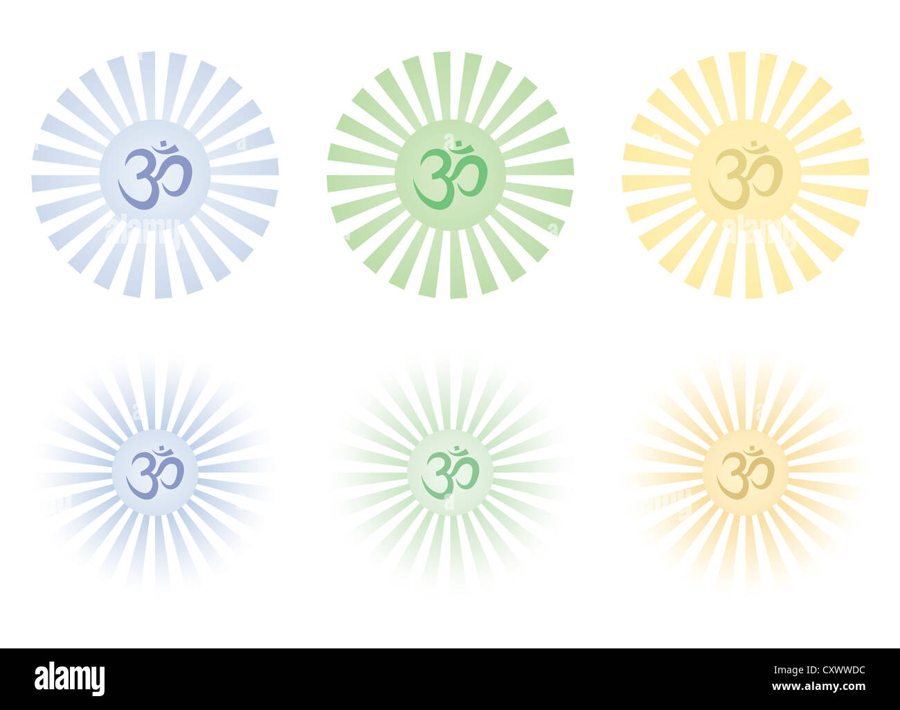 set of shining Om signs Stock Photo - Alamy