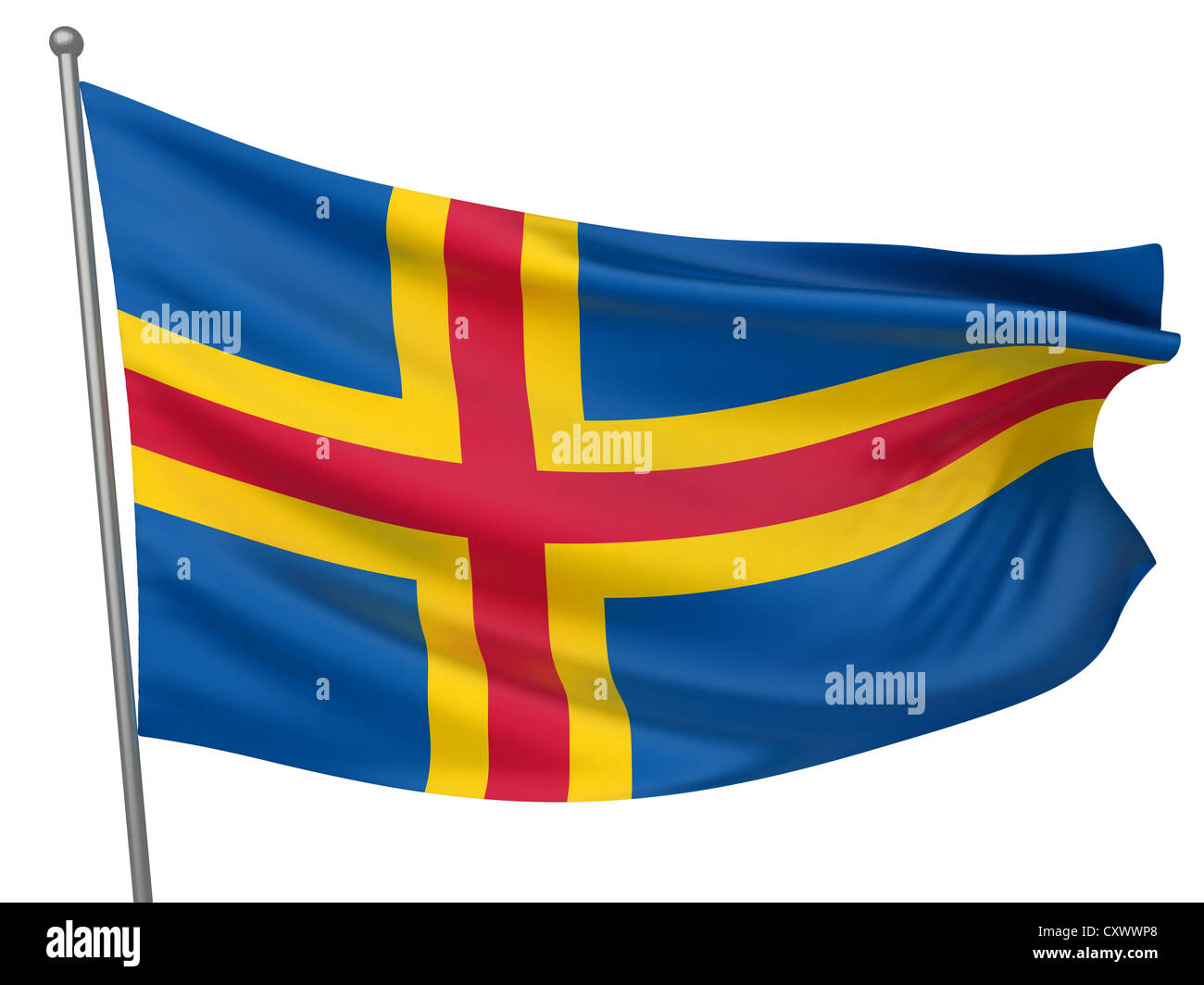 Aland National Flag - All Countries Collection - Isolated Image Stock ...