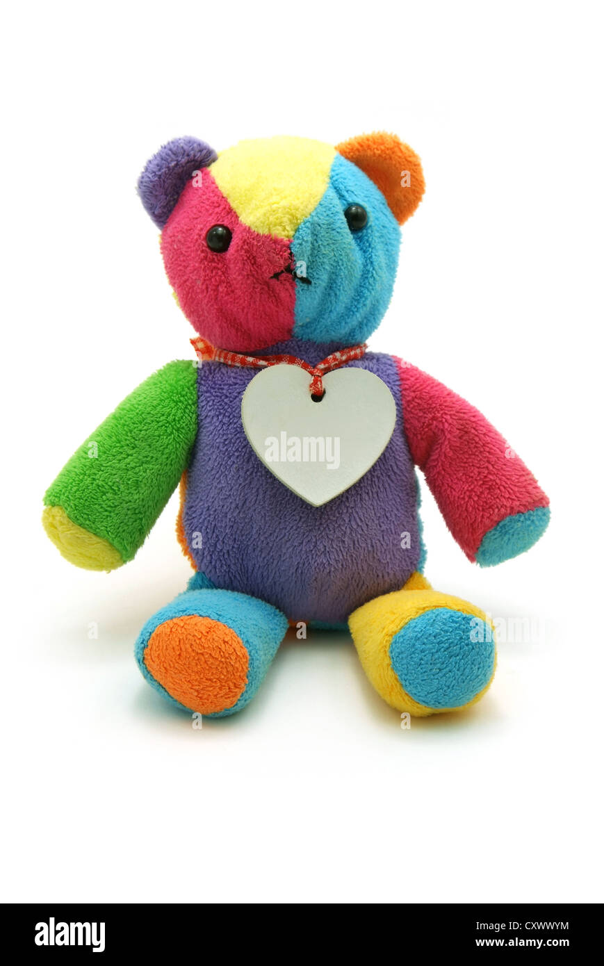 Colourful of cute teddy bear isolated on white background Stock Photo ...