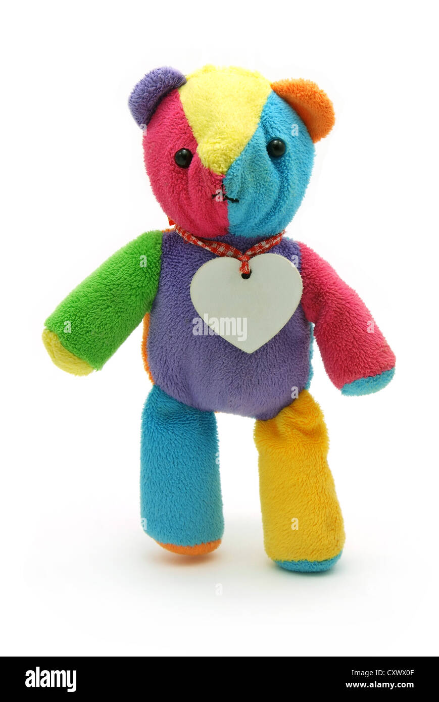 Colourful of cute teddy bear isolated on white background Stock Photo ...